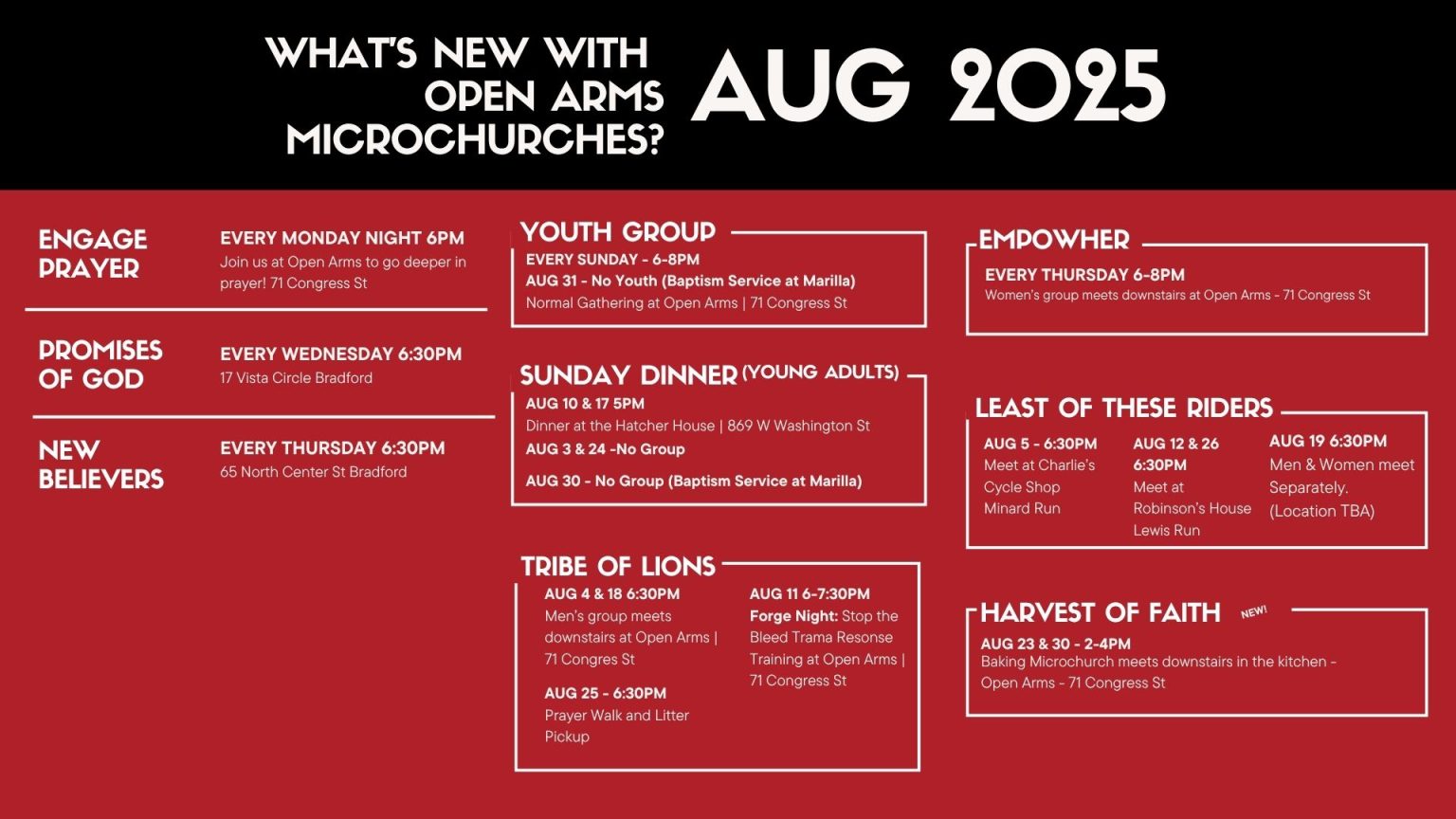 What S New With Microchurches At Open Arms Community Church August